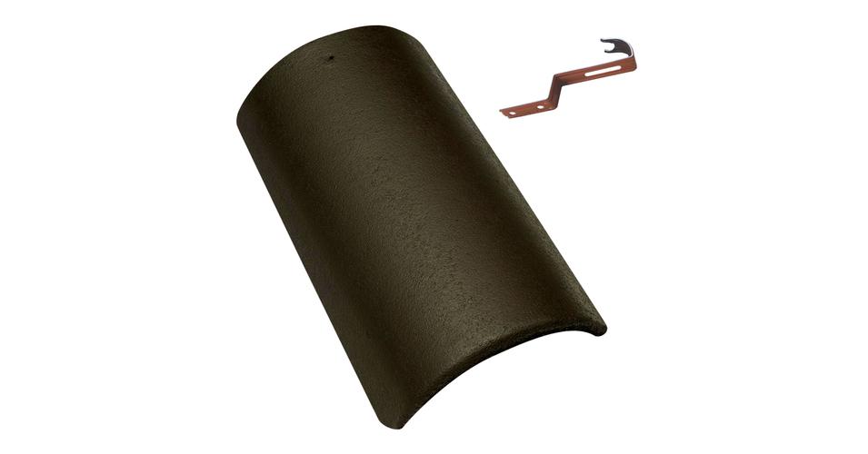 Terrán Standard, Rundo kúpcserép ColorSystem antracit (rögzítővel)